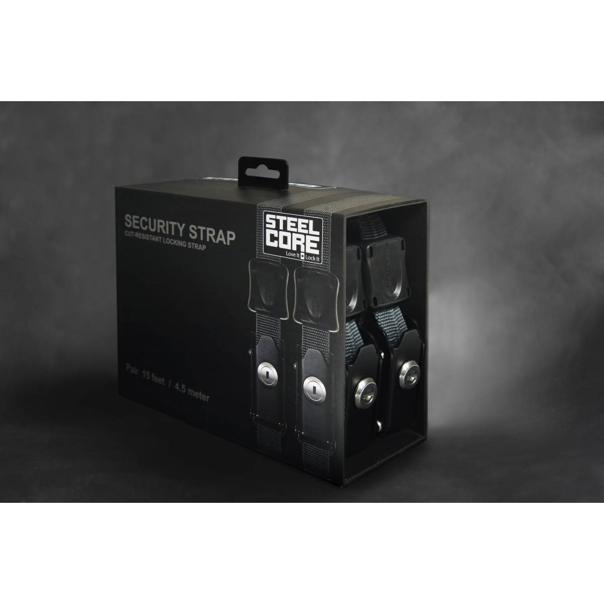 Security Strap 15' Black, Pair, SSB-15-P, Steelcore