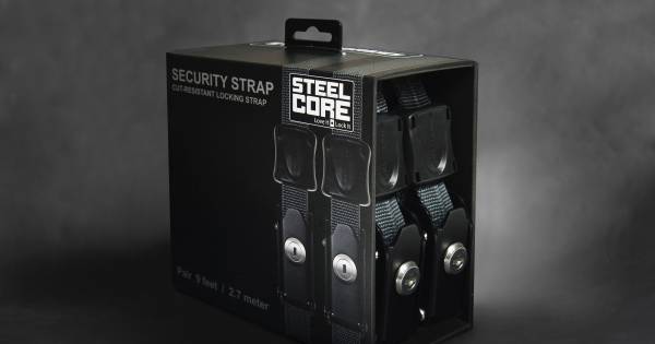 Security Strap 9' Black, Pair, SSB-9-P, Steelcore